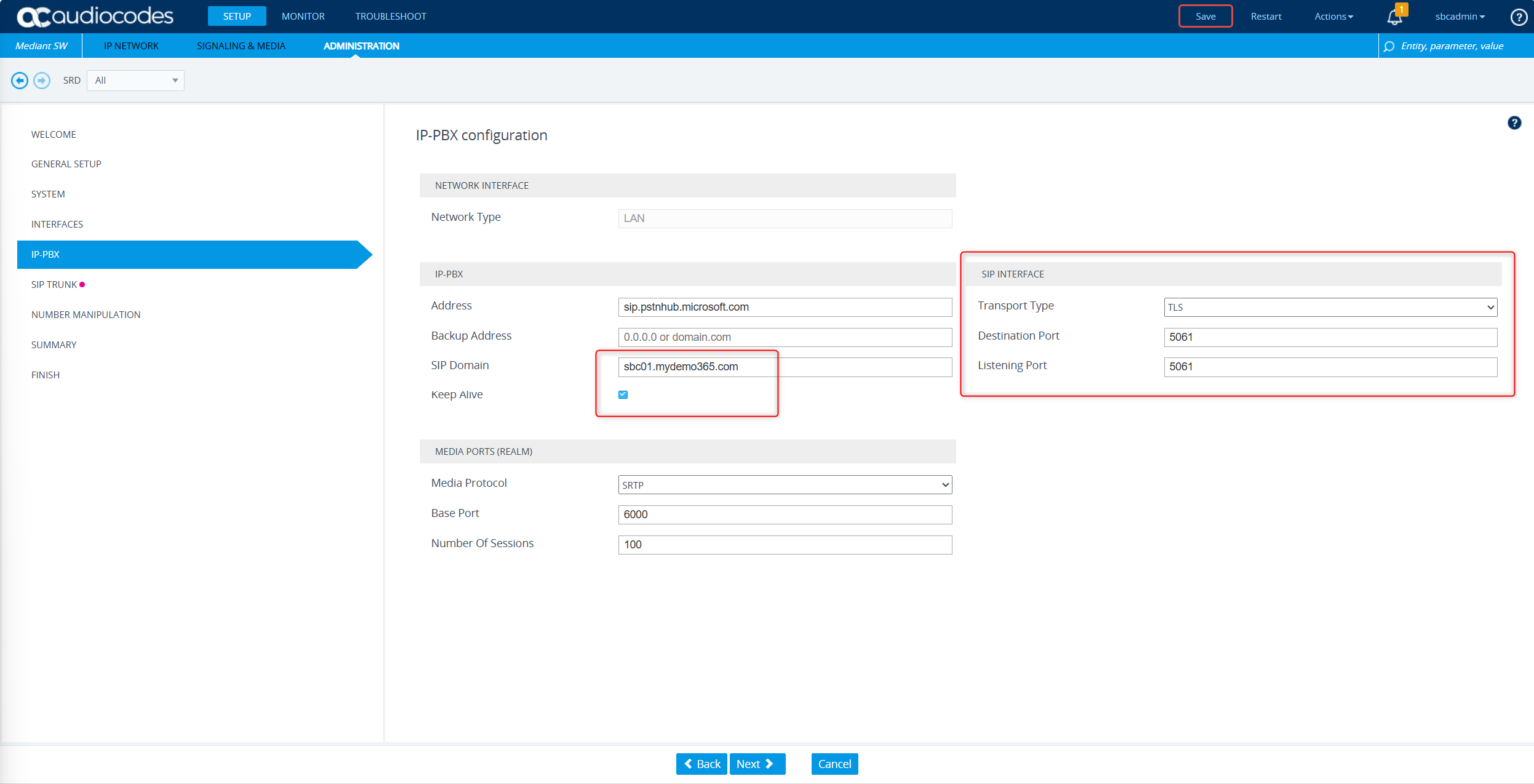 My Demo 365: Teams Phone Direct Routing – AudioCodes SBC Virtual ...